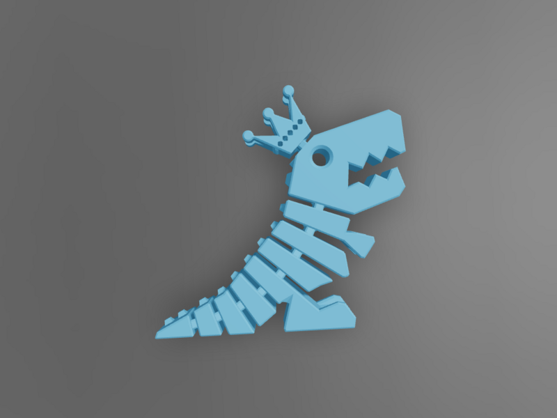 Flexi Rex Keychain : Toybox - 3D Print Your Own Toys